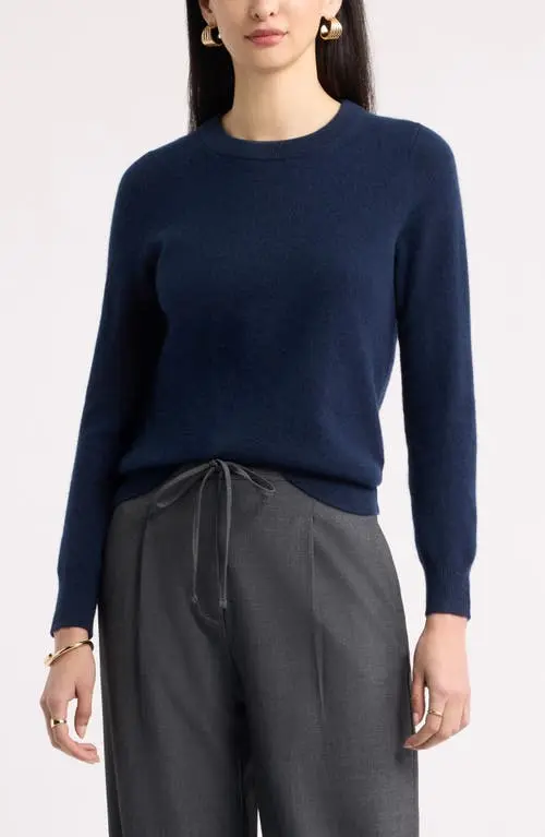 Nordstrom Crewneck Cashmere Sweater - Navy Night