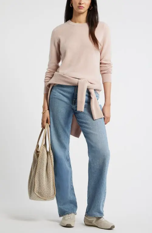 Nordstrom Crewneck Cashmere Sweater - Pink Adobe