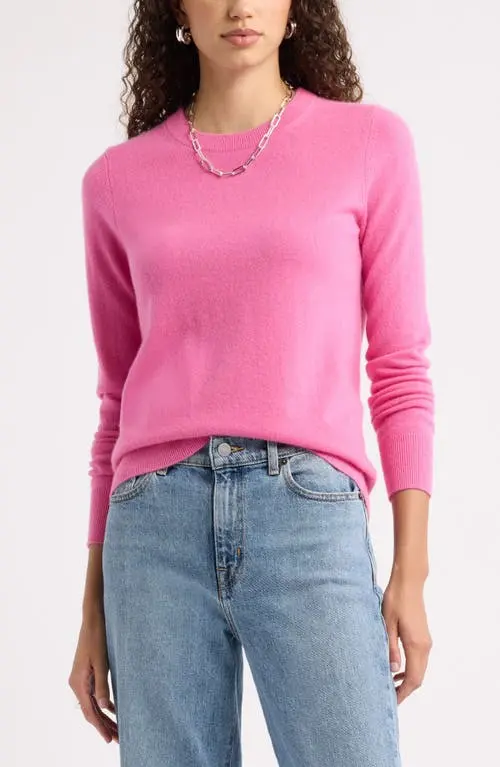 Nordstrom Crewneck Cashmere Sweater - Pink Boss