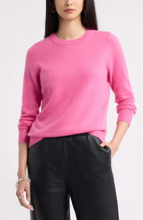 Nordstrom Crewneck Cashmere Sweater - Pink Boss