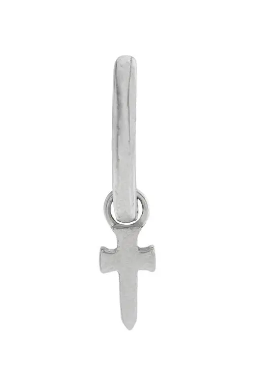 ALLSAINTS Single Sterling Silver Cross Huggie Hoop Earring