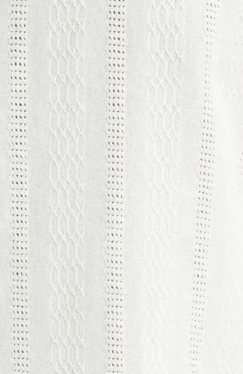 WAX LONDON Didcot Tonal Dobby Stripe Camp Shirt - Ecru