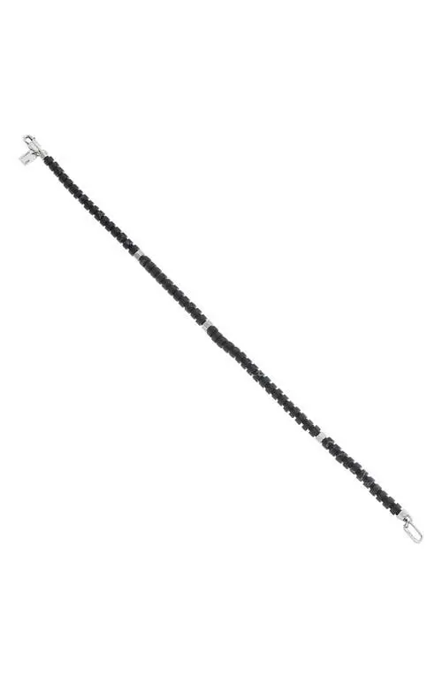 ALLSAINTS Onyx & Sterling Silver Beaded Flex Bracelet