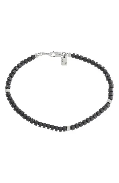 ALLSAINTS Onyx & Sterling Silver Beaded Flex Bracelet