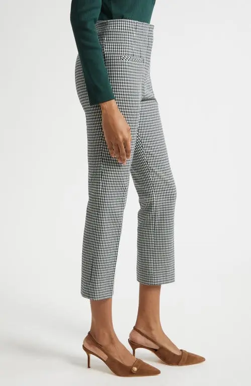 Veronica Beard Kean Houndstooth Check Crop Pants