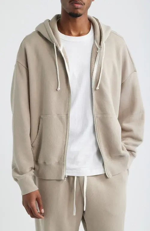 ELWOOD Organic Cotton Zip Hoodie - Tan