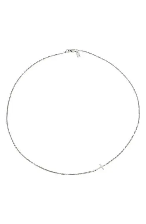 ALLSAINTS Sterling Silver Short Cross Necklace