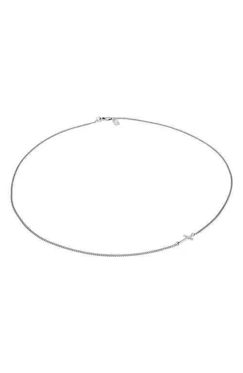 ALLSAINTS Sterling Silver Short Cross Necklace