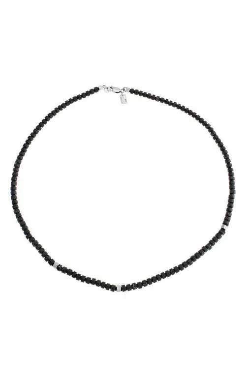 ALLSAINTS Onyx & Sterling Silver Beaded Collar Necklace