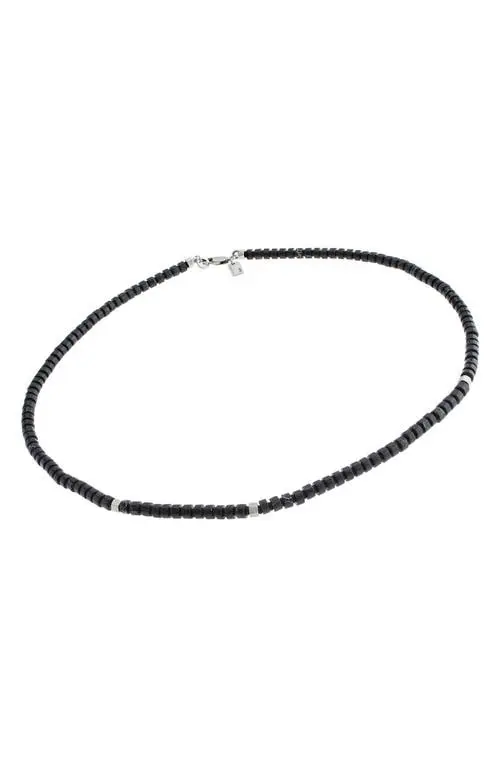 ALLSAINTS Onyx & Sterling Silver Beaded Collar Necklace