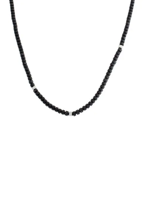 ALLSAINTS Onyx & Sterling Silver Beaded Collar Necklace