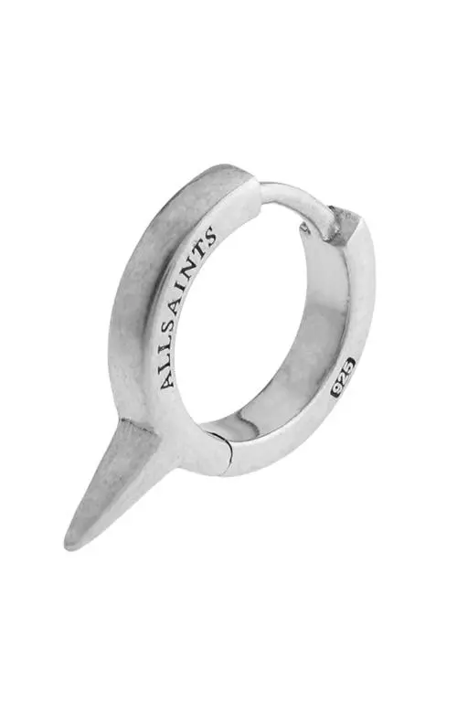 ALLSAINTS Single Sterling Silver Spike Huggie Hoop Earring