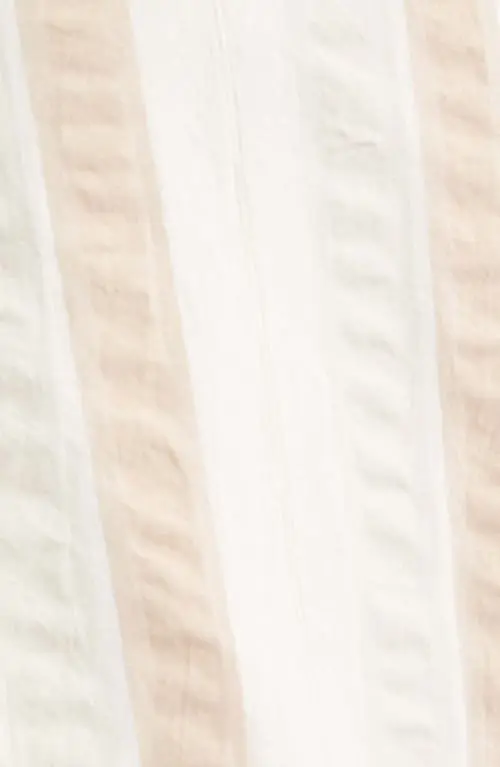 WAX LONDON Didicot Stripe Cotton Seersucker Camp Shirt - Ecru/natural
