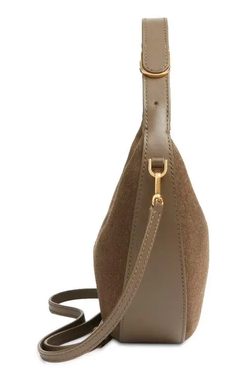 Vince Mini Eris Suede Hobo Bag - Oliva