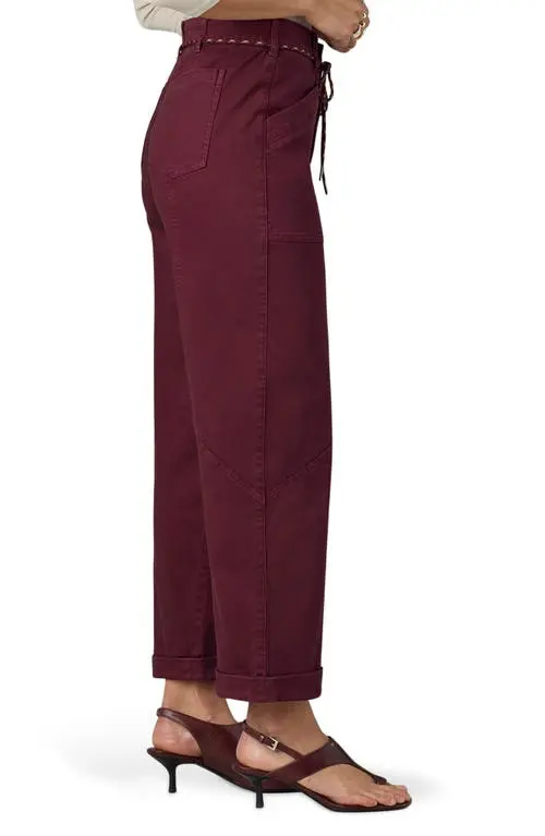Wit & Wisdom Ultra Skyrise High Waist Relaxed Stretch Cotton Pants - Zinfandel