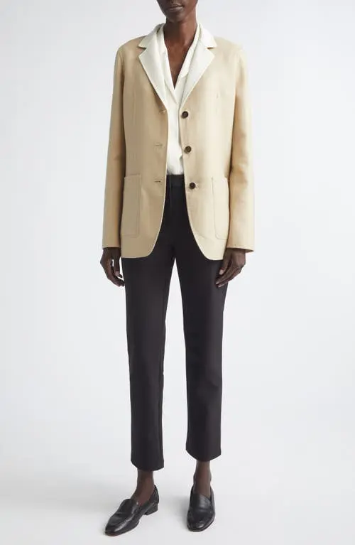 Lafayette 148 New York Patch Pocket Reversible Wool & Silk Blazer