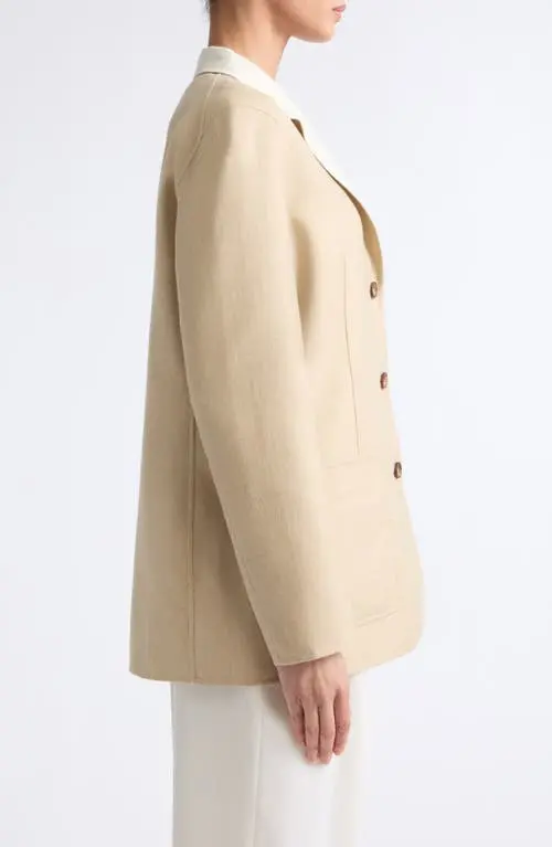 Lafayette 148 New York Patch Pocket Reversible Wool & Silk Blazer