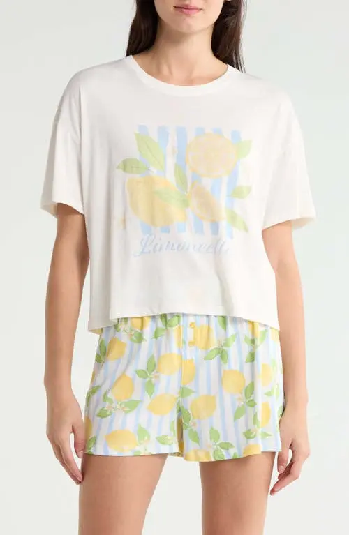 PJ Salvage T-shirt & Boxers Jersey Short Pajamas - Ivory