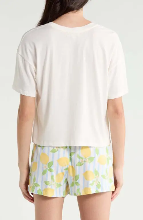 PJ Salvage T-shirt & Boxers Jersey Short Pajamas - Ivory