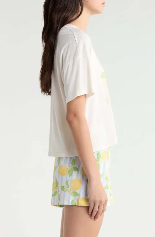 PJ Salvage T-shirt & Boxers Jersey Short Pajamas - Ivory