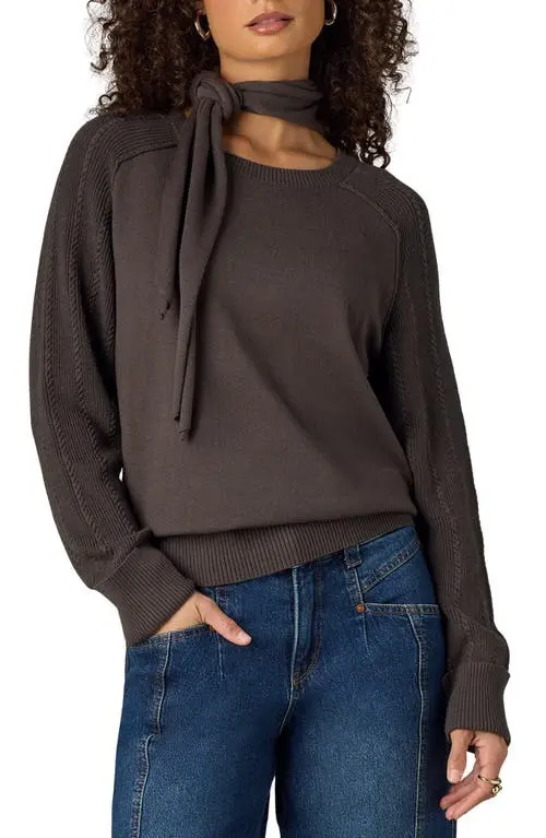 Wit & Wisdom Tie Neck Sweater - Winter Moss