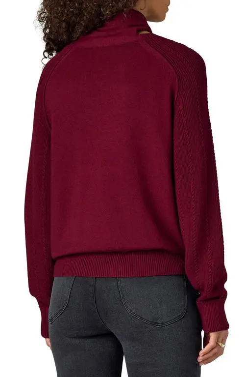 Wit & Wisdom Tie Neck Sweater - Zinfandel