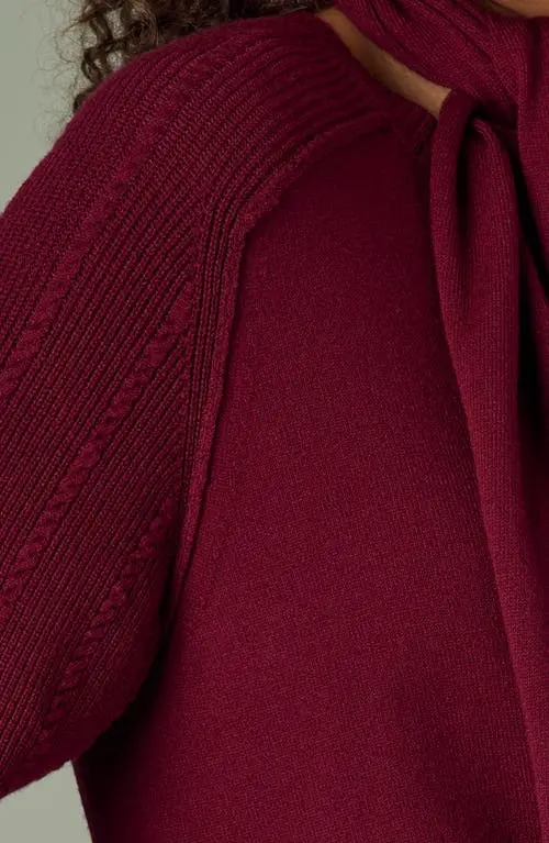 Wit & Wisdom Tie Neck Sweater - Zinfandel
