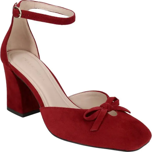 Pelle Moda Heleen Ankle Strap Pump - Cranberry