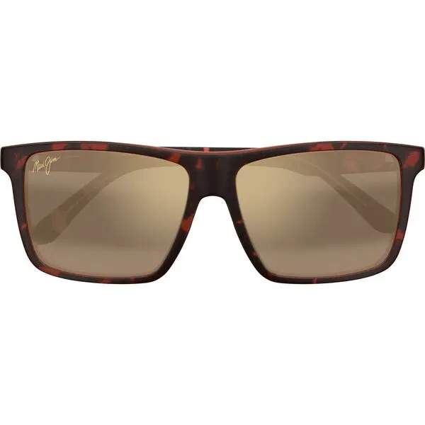 Maui Jim Mamalu Bay 60mm Polarized Square Sunglasses - Cherry Tortoise