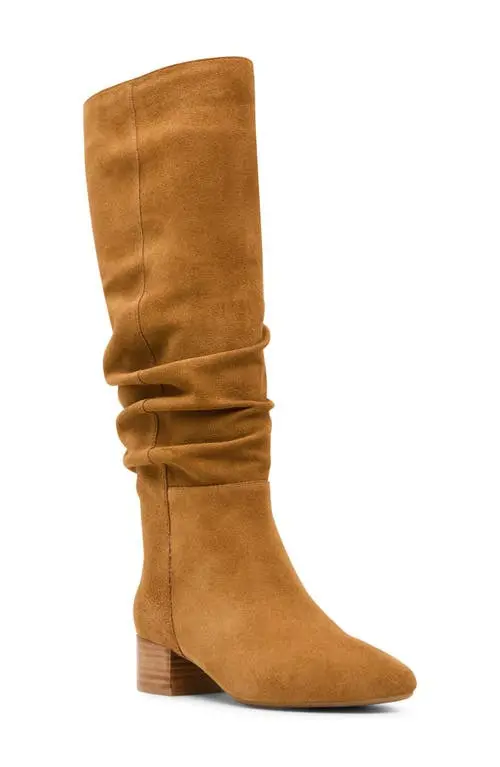 Blondo Hannah Waterproof Scrunch Knee High Boot - Camel Suede