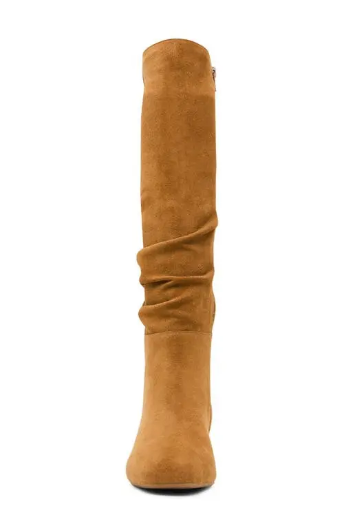 Blondo Hannah Waterproof Scrunch Knee High Boot - Camel Suede