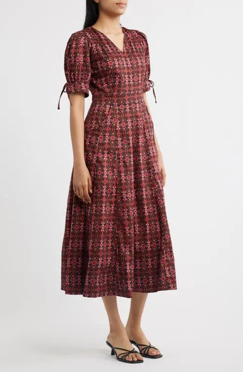 CECE DUPRAZ Balloon Sleeve Midi Dress