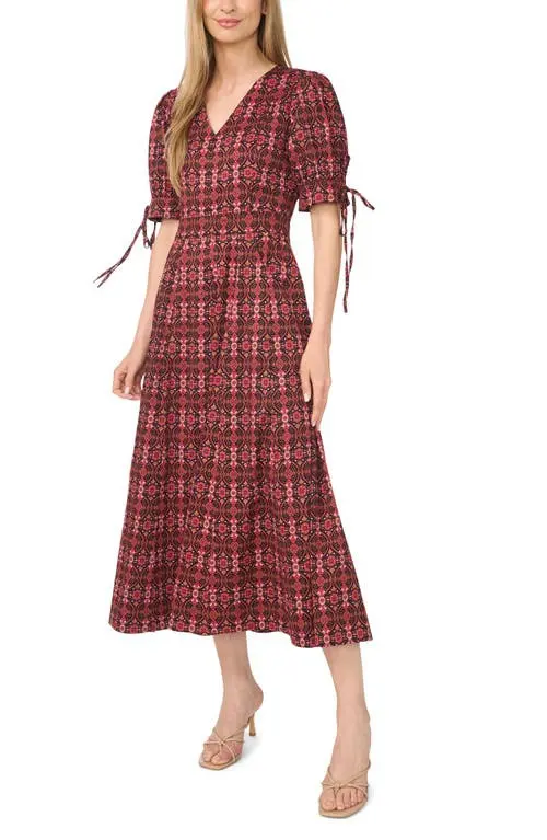 CECE DUPRAZ Balloon Sleeve Midi Dress