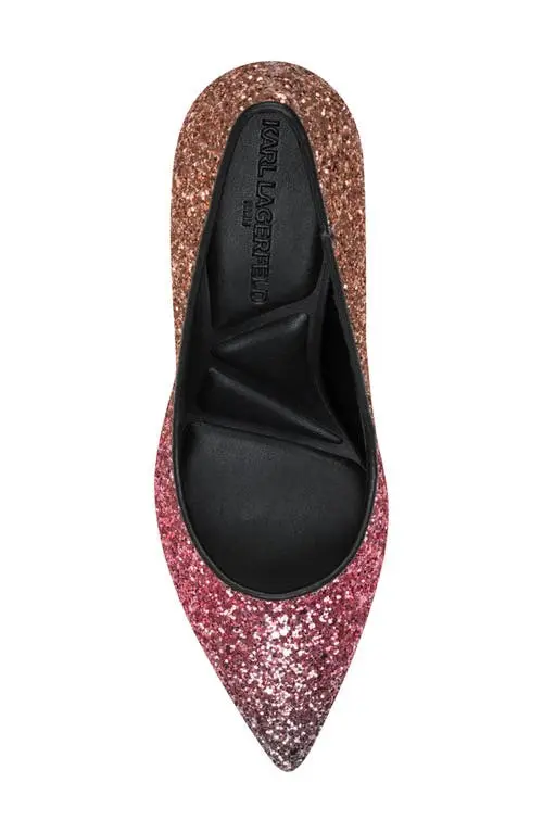 Karl Lagerfeld Paris Royale Ombré Glitter Pump - Wine Multi