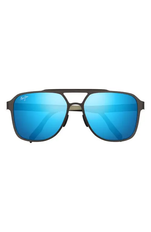 Maui Jim Blue Hawaii 59mm Polarized Aviator Sunglasses - Grey