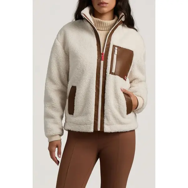 Hunter Emma High Pile Fleece Jacket - Cream