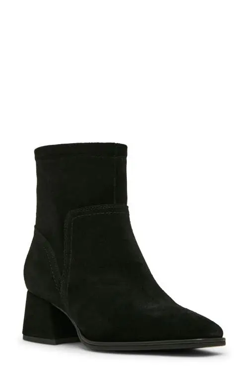 Blondo Marina Waterproof Stretch Suede Block Heel Bootie - Black Suede