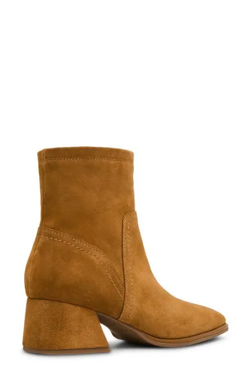 Blondo Marina Waterproof Stretch Suede Block Heel Bootie - Camel Suede