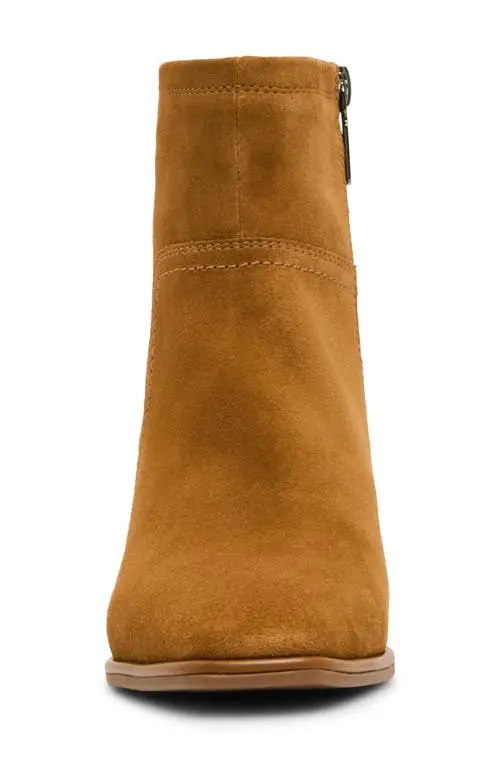 Blondo Marina Waterproof Stretch Suede Block Heel Bootie - Camel Suede