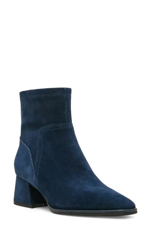 Blondo Waterproof Stretch Suede Block Heel Bootie - Navy Suede