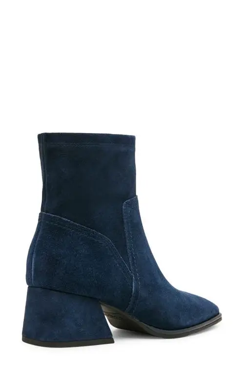 Blondo Waterproof Stretch Suede Block Heel Bootie - Navy Suede
