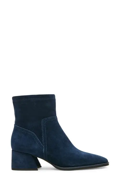 Blondo Waterproof Stretch Suede Block Heel Bootie - Navy Suede