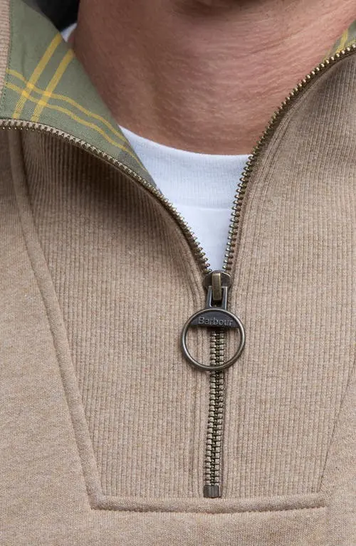 Barbour Nelson Cotton Half Zip Sweatshirt - Stone Marl