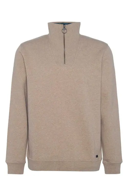 Barbour Nelson Cotton Half Zip Sweatshirt - Stone Marl