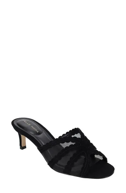 Pelle Moda Vione Kitten Heel Slide Sandal - Black