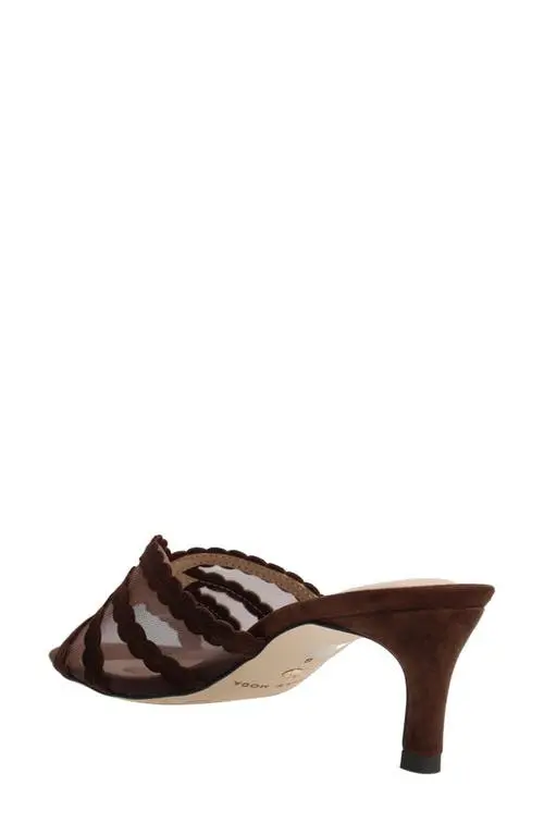Pelle Moda Vione Kitten Heel Slide Sandal - Espresso
