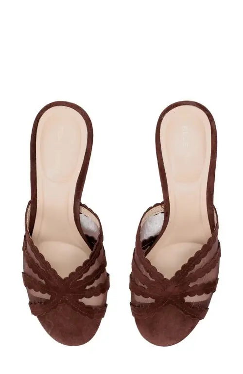 Pelle Moda Vione Kitten Heel Slide Sandal - Espresso