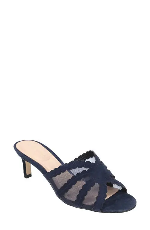 Pelle Moda Vione Kitten Heel Slide Sandal - Midnight