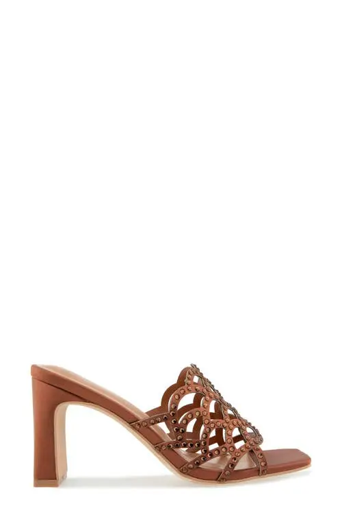Christian Siriano Francez" Square Toe Embellished Sandal - Brown