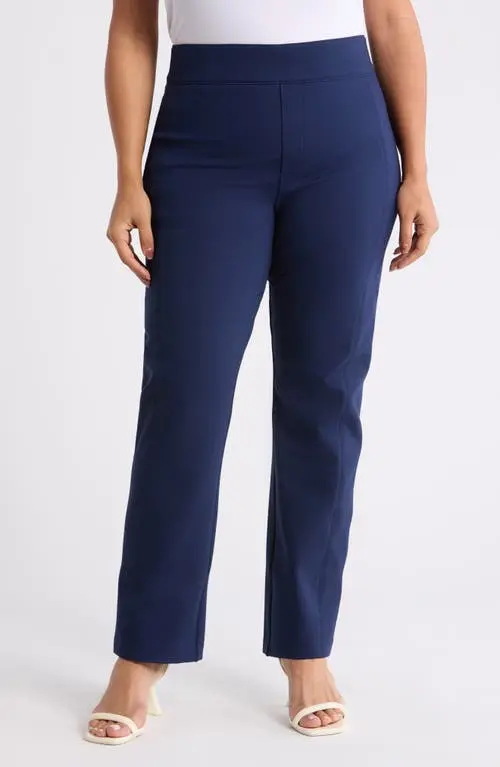 Spanx Slim Straight Leg Ponte Pants - Timeless Navy